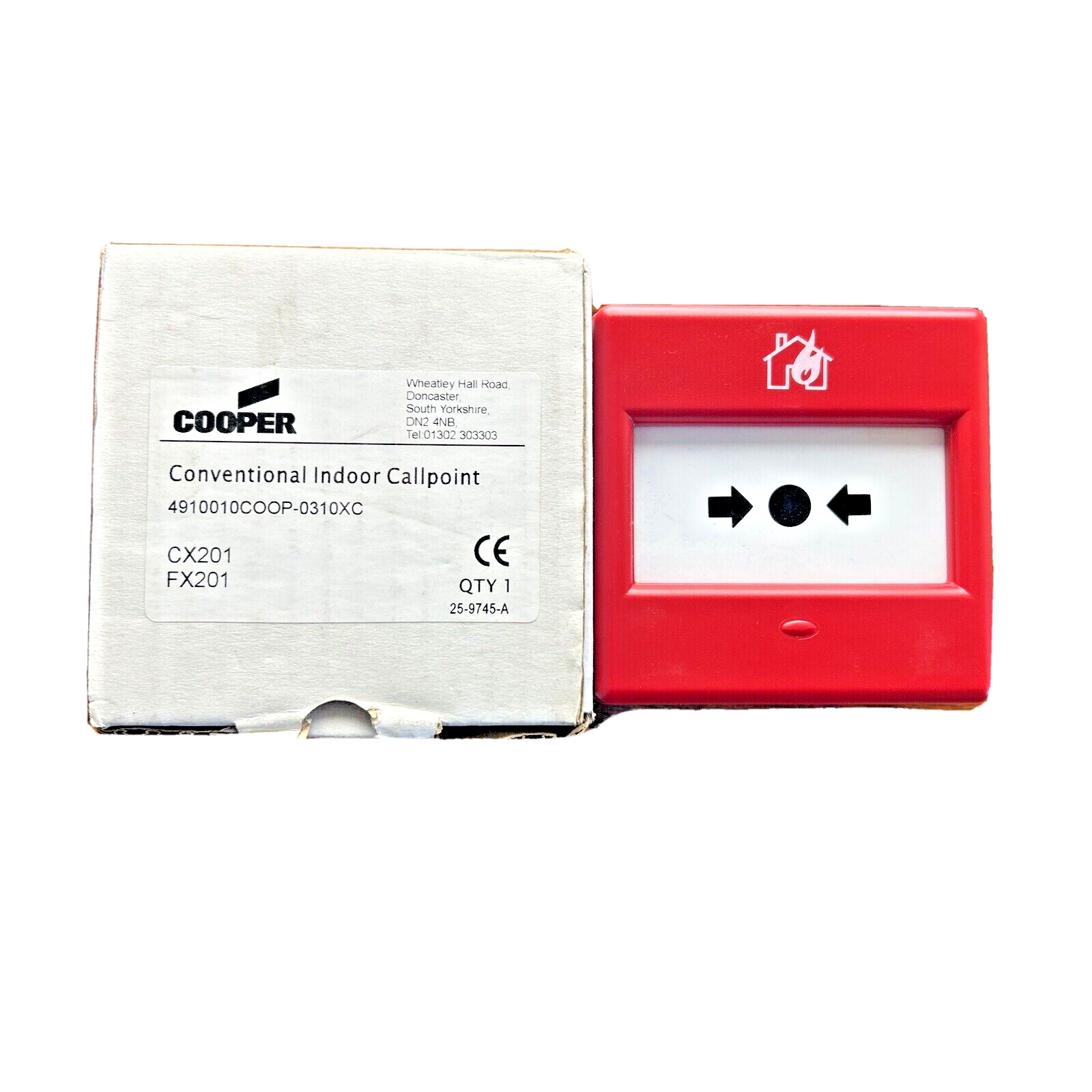 Cooper Conventional Indoor Callpoint CX201 FX201 Newlec mint break ...