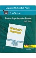 HOLT TRADITIONS WARRINER'S HANDBOOK: LANGUAGE AND SENTENCE By Rinehart ...