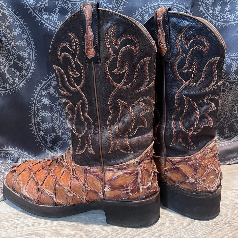 CODY JAMES MEN'S EXOTIC PIRARUCU WESTERN BOOTS - BROAD SQUARE TOE SIZE 10D | eBay