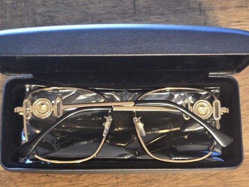 VERSACE VE1286D 1443 Gold/Black 56mm Eyeglasses New Authentic | eBay
