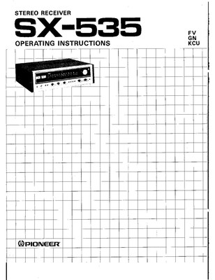 Pioneer SX-535 Receiver Owners Manual | eBay