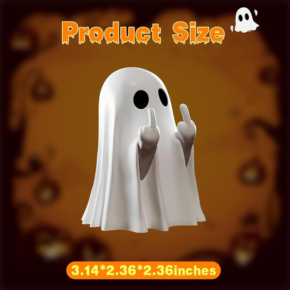 Halloween Cute Ghost Car Statue New Middle Finger Ghost Halloween Funny ...