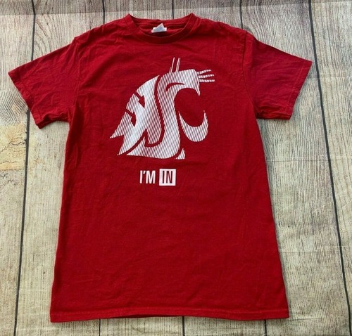 NICE Washington State WSU Cougars "I'm In" Red Graphic Logo T-Shirt Men ...