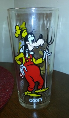Disney Happy Birthday "Goofy" 1978 Pepsi Glass Vintage collector's 16 ...