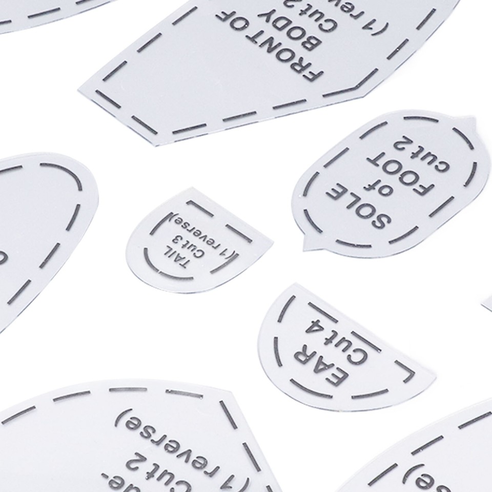 10 PCS Memory Bear Template Ruler Set Memory Bear Sewing Patterns ...