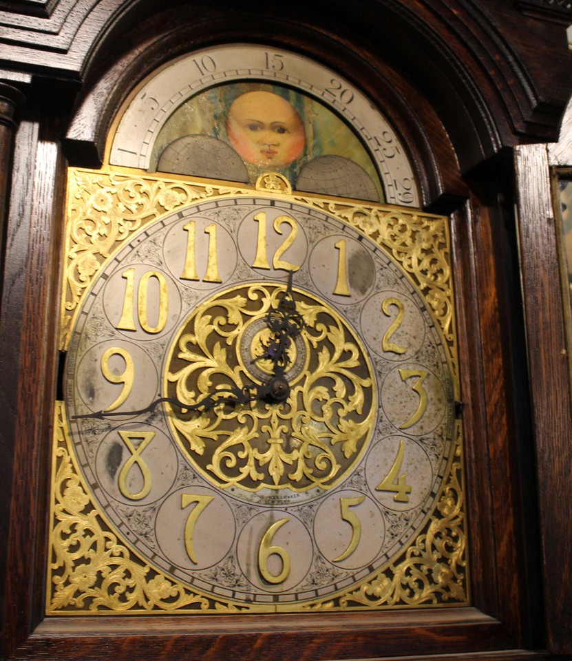 Antique Oak Grandfather Clock with carved claw foot John Wanamaker, New ...