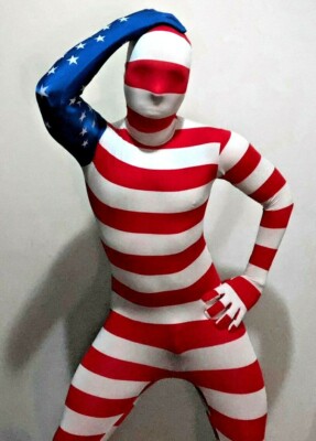 Morphsuits USA AMERICAN FLAG PATRIOTIC Adult 5'4" - 5'10" Sz Large NEW ...