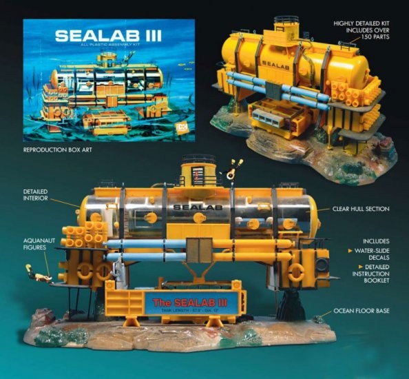 Sealab III U.S Navy Plastic Model Kit 1970 Aurora Re-Issue MINT/SEALED ...