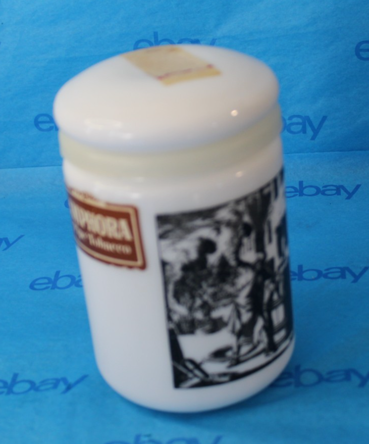 Vintage Milk Glass Amphora Tobacco Jar Smoking Pipe | eBay