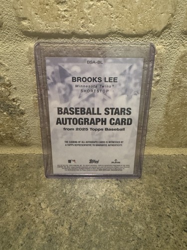 2025 Topps Series 1 Brooks Lee Rookie Auto Card BSA-BL Baseball Stars ...