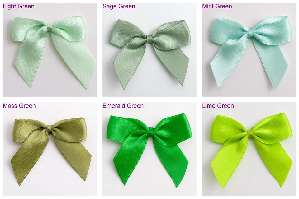 Satin Bows 5cm Self Adhesive Ribbon Pre Tied Large Bow Wide Gift Craft ...