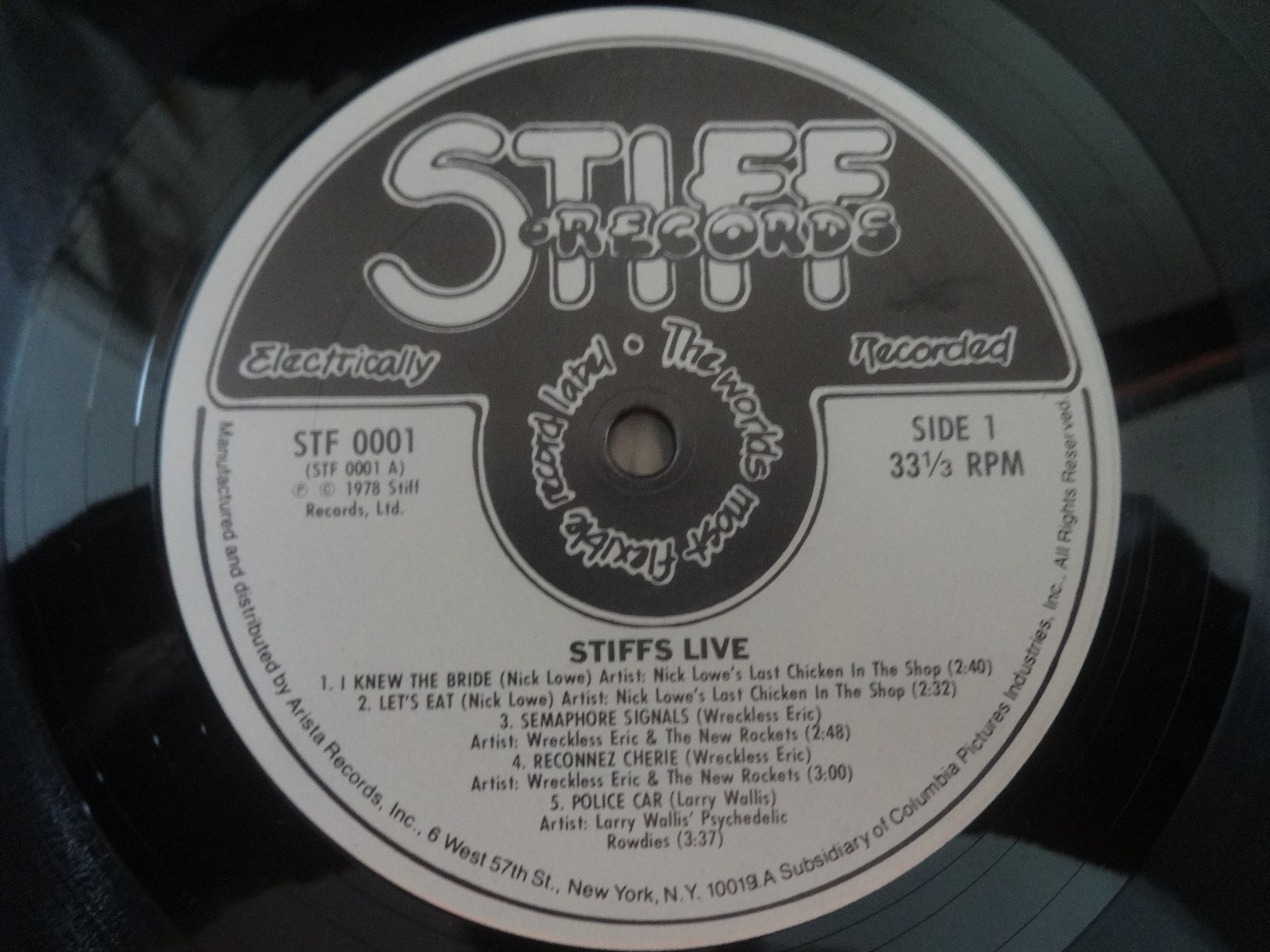 "Stiffs Live" LP (Elvis Costello,Ian Dury,Nick Lowe) promo in shrink ...