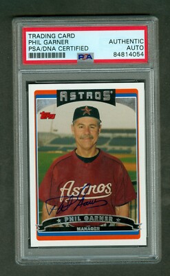 Phil Garner 2006 Topps Card #277 Astros Manager PSA/DNA Encased ...
