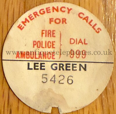 Genuine GPO telephone dial label LEE GREEN 5426 DD | eBay UK