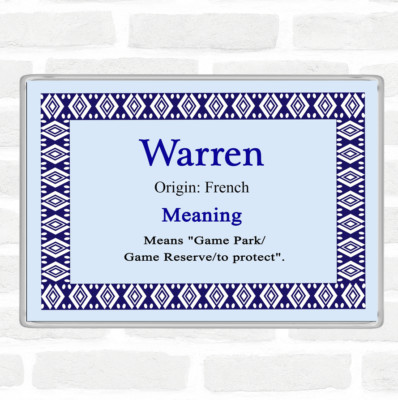 Warren Name Meaning Jumbo Fridge Magnet Blue | eBay UK