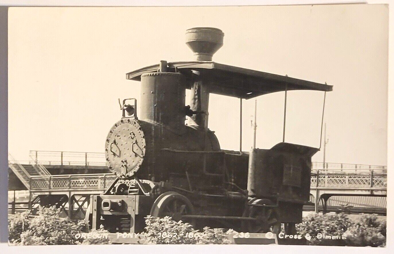 RPPC The Oregon Pony Train First Steam Locomotive Real Photo Postcard ...