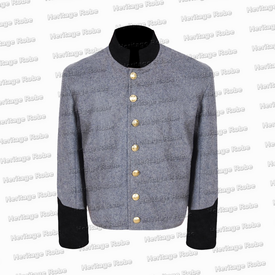 US Civil War CS Grey Single Breasted Shell Jacket Color Cuff DDP - No ...