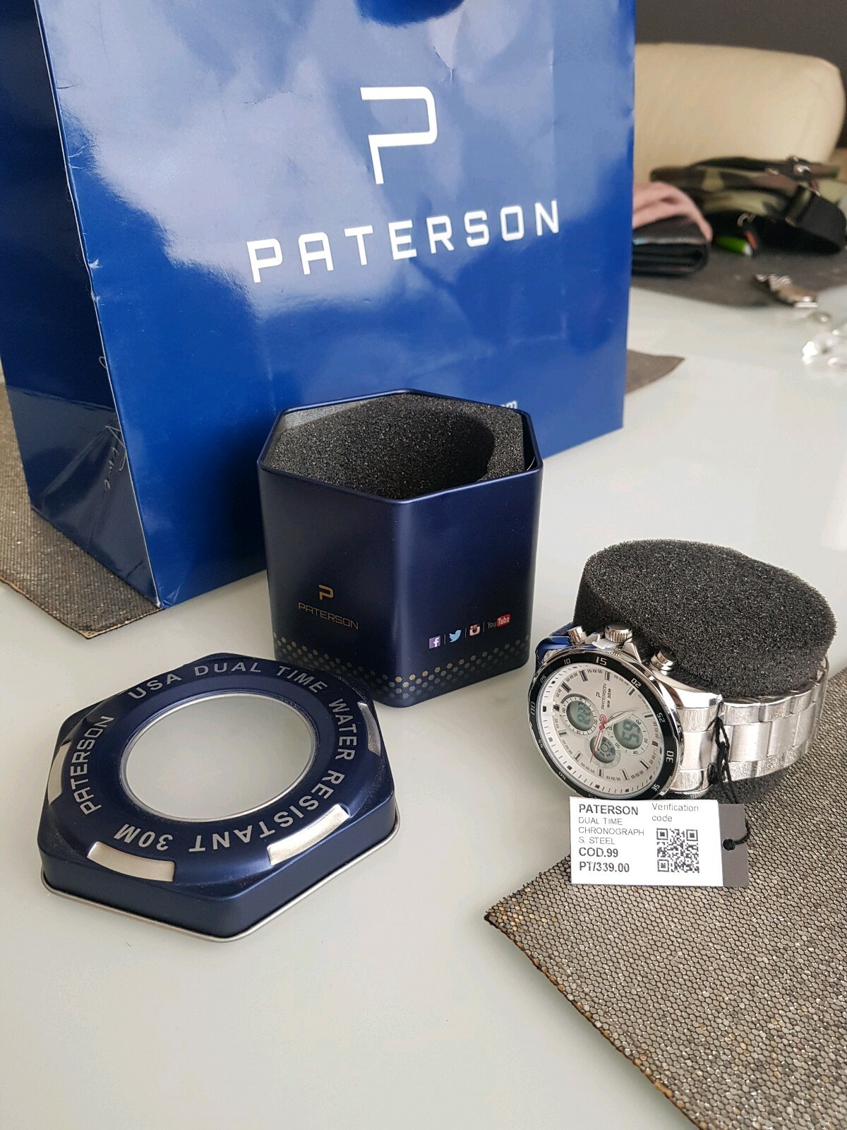 Paterson Mens Watch Dual Time Chronograph - S Steel Orologio Paterson ...