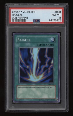 2010 YU-GI-OH! Raigeki PSA 8 Legend Of Blue Eye Reprint #053 *NICE* | eBay