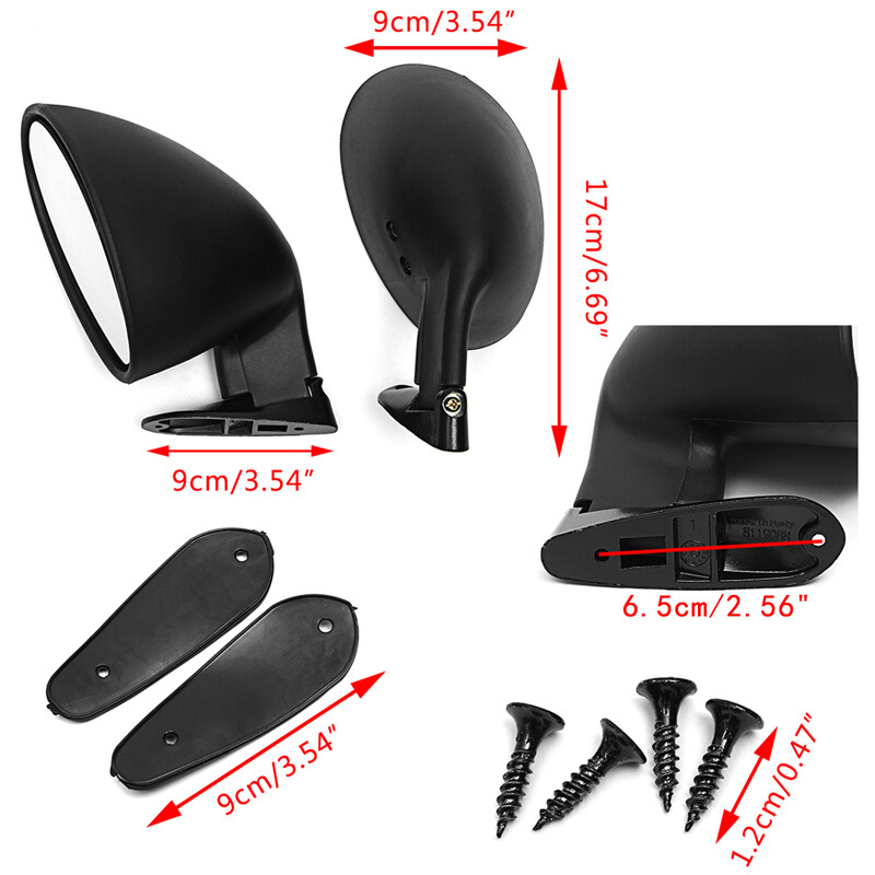 2x/Pair Universal Car Auto Rear Side View Mirror Exterior Mrrior ...