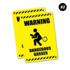 2X Warning Dangerous Gasses Sticker Funny Car Stickers Novelty Decals ...
