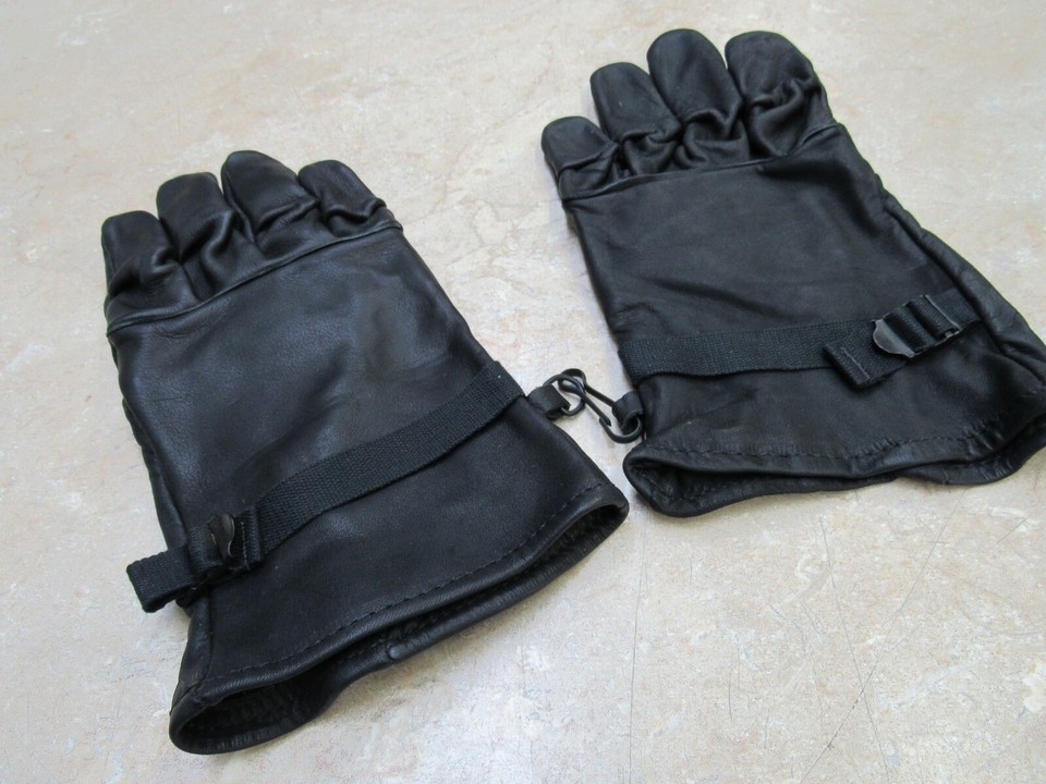 US GI Black Leather D3A Gloves Shell Military Light Duty 1997 Dated ...