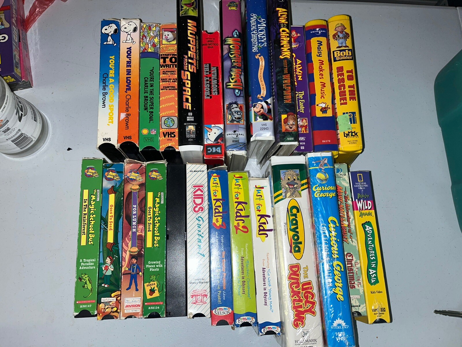 27 Lot VHS Kid Tape Children Magic School Bus Nickelodeon Cartoons ...