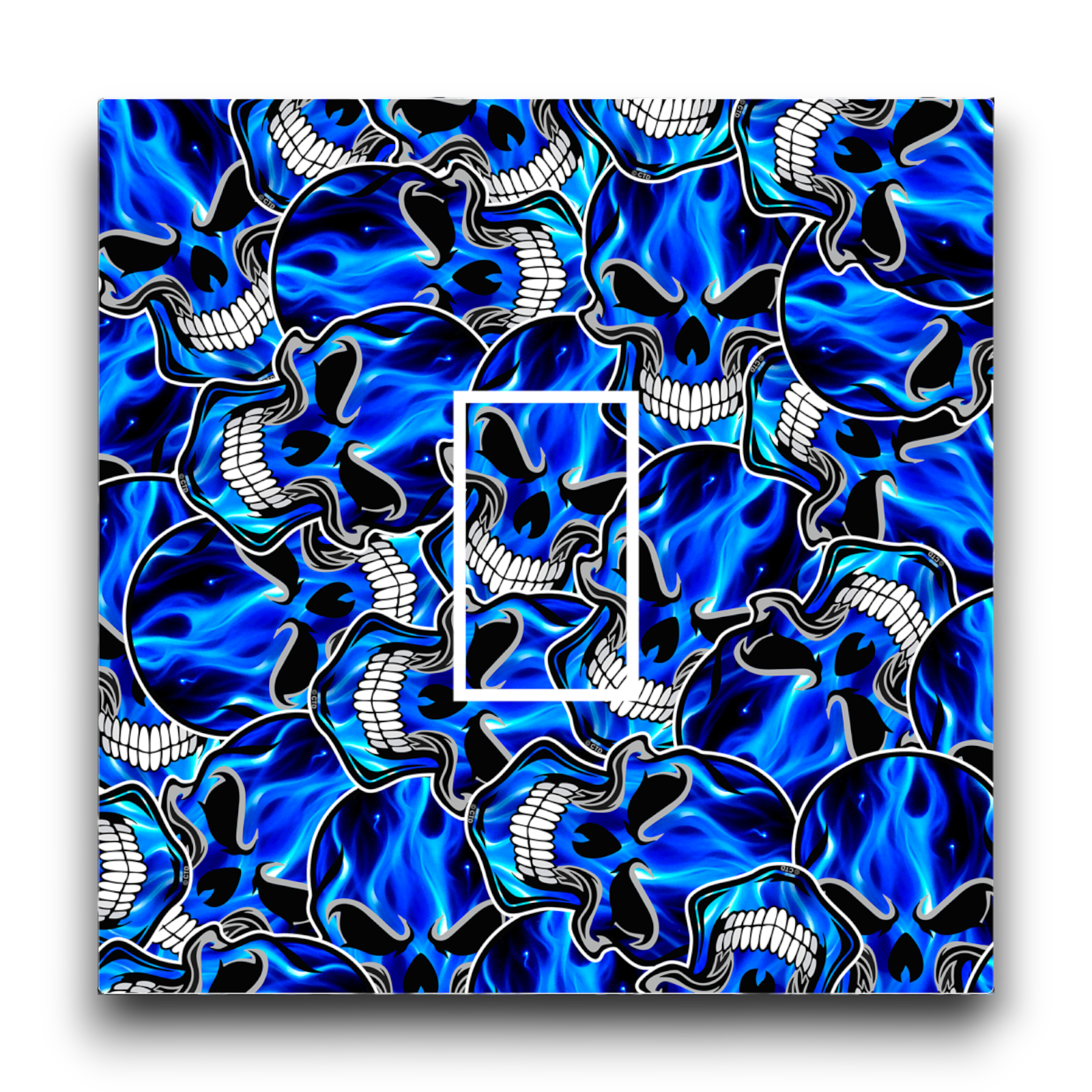 Blue Flames Biker Skull Sticker Bomb Light Switch Cover Vinyl Sticker ...
