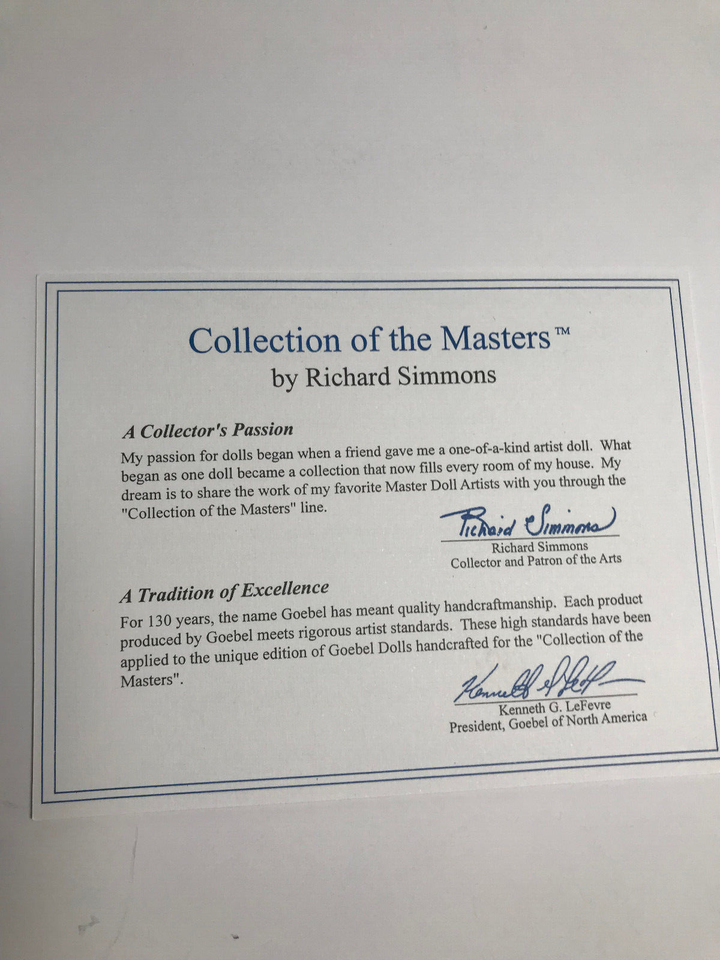 Richard Simmons Collections of Masters Doll Mary 15.5" Sitting w/Bench ...