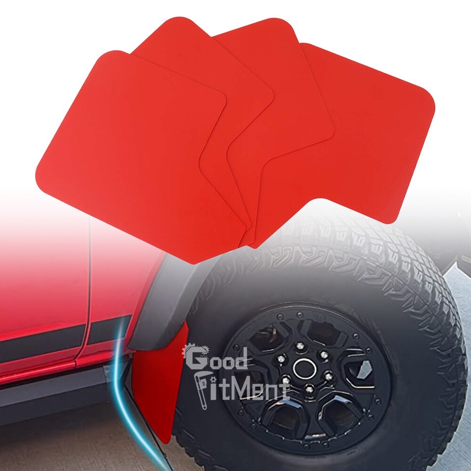 4x Red Mud Flaps Splash Guards Dirty Traps Fender For Ford Ranger F-150 ...