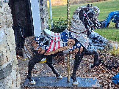 FULL SIZED REPRODUCTION ROTOCAST CAROUSEL HORSE WITH POLE & STAND | eBay