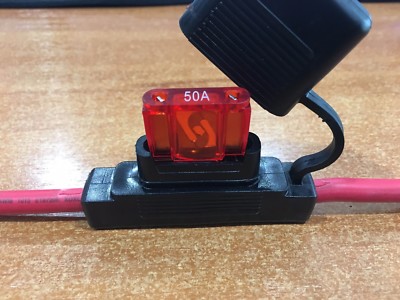 Inline Blade Fuse Holder Maxi – 50 AMP Fuse x 2 Heavy Duty 6AWG - 580mm ...