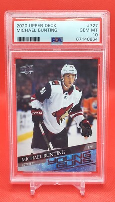 2020-21 Upper Deck Michael Bunting Young Guns RC #727 PSA 10 Gem Mint ...