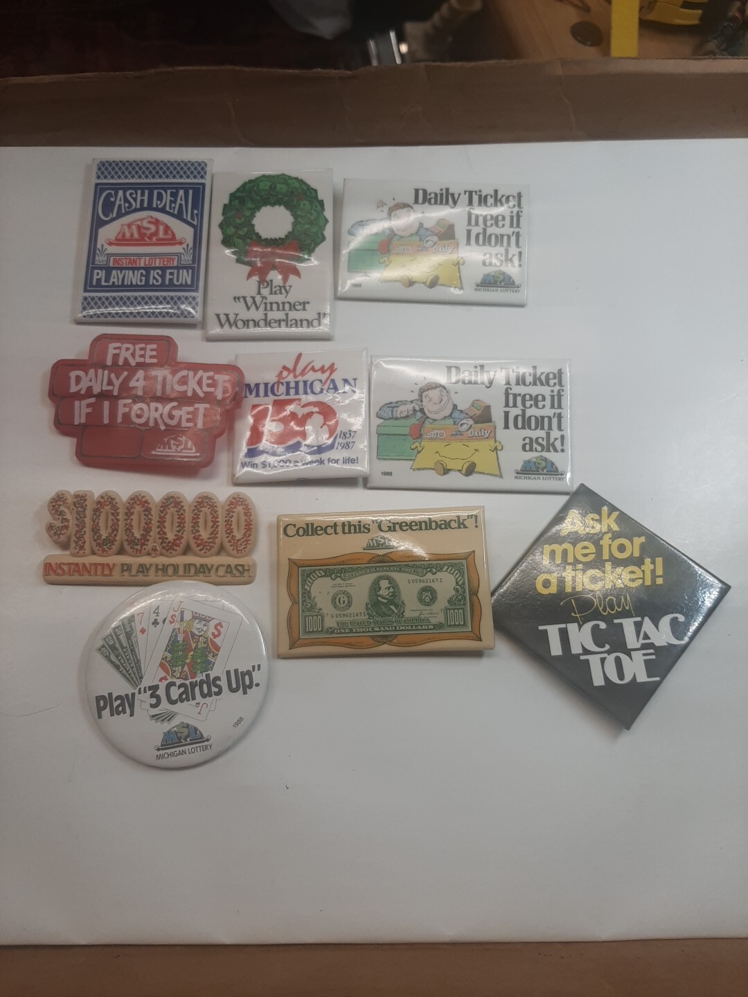 10 Vintage Michigan Lottery Pinback Button Set . Used | eBay
