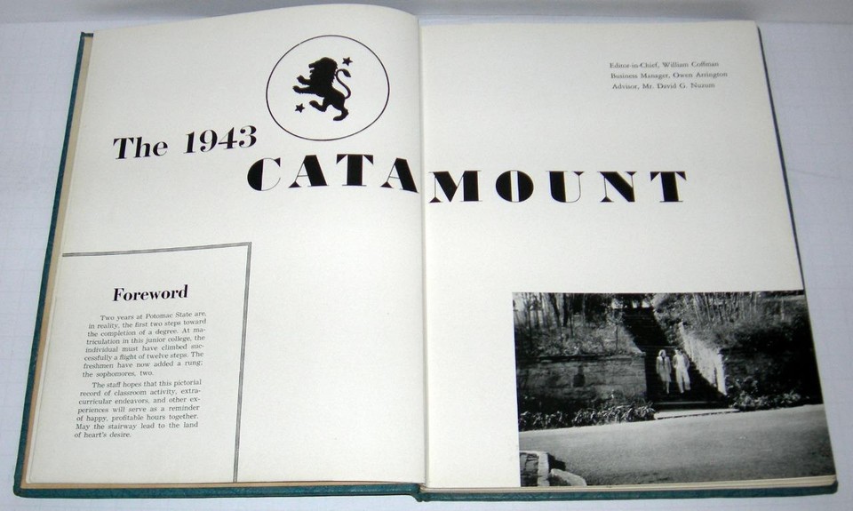 1943 "THE CATAMOUNT" YEARBOOK POTOMAC STATE COLLEGE WEST VIRGINIA | eBay