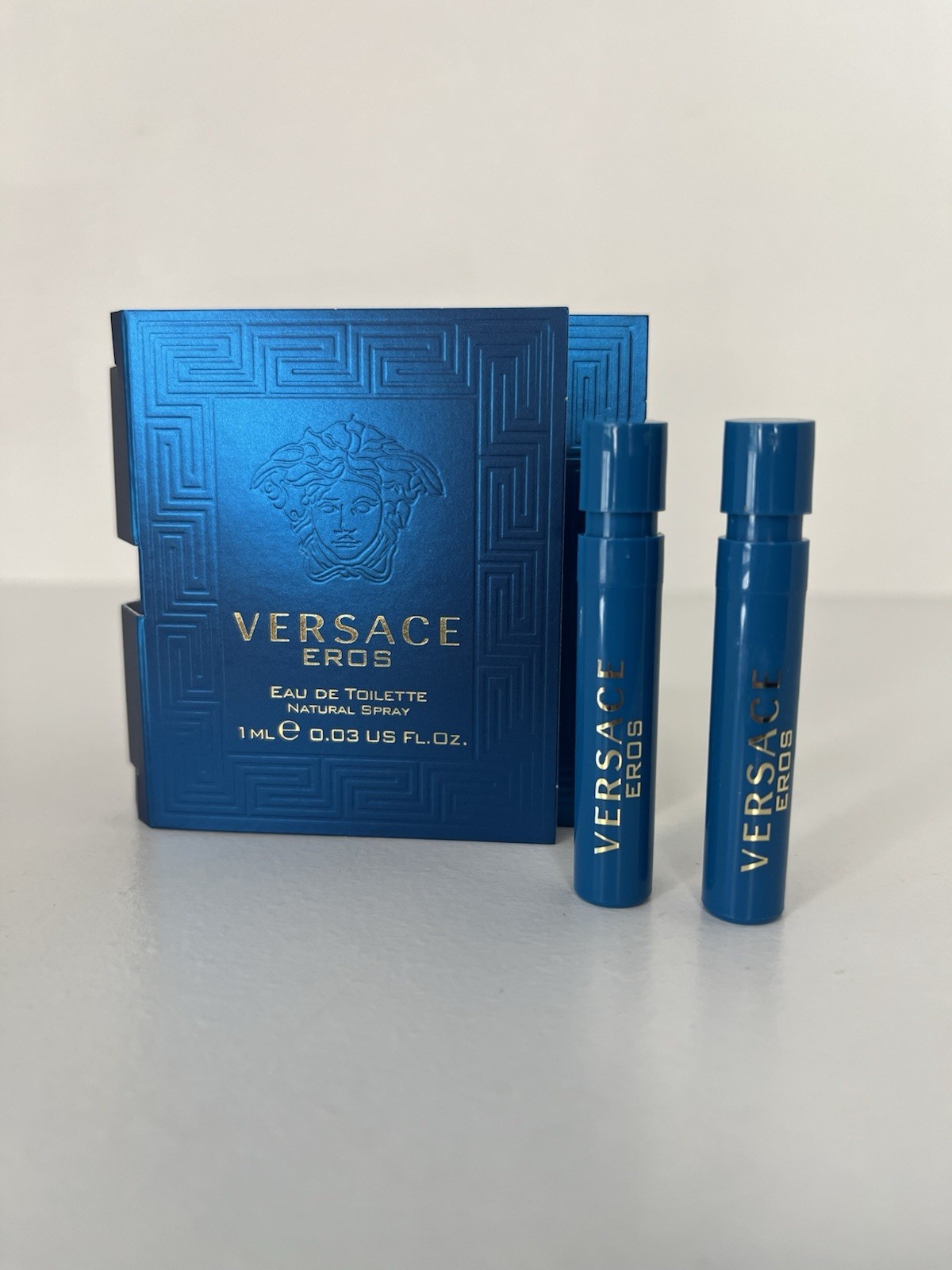 2x VERSACE EROS Cologne for Men 0.03 oz 1 ml Eau de Toilette Sample ...