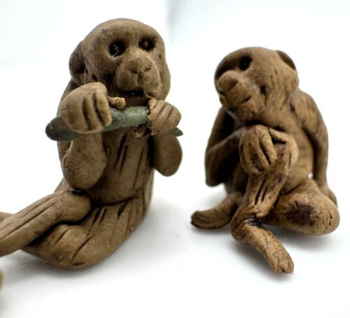 Miniature Clay Monkey Figurines Set Of 10 Handcrafted From China ...