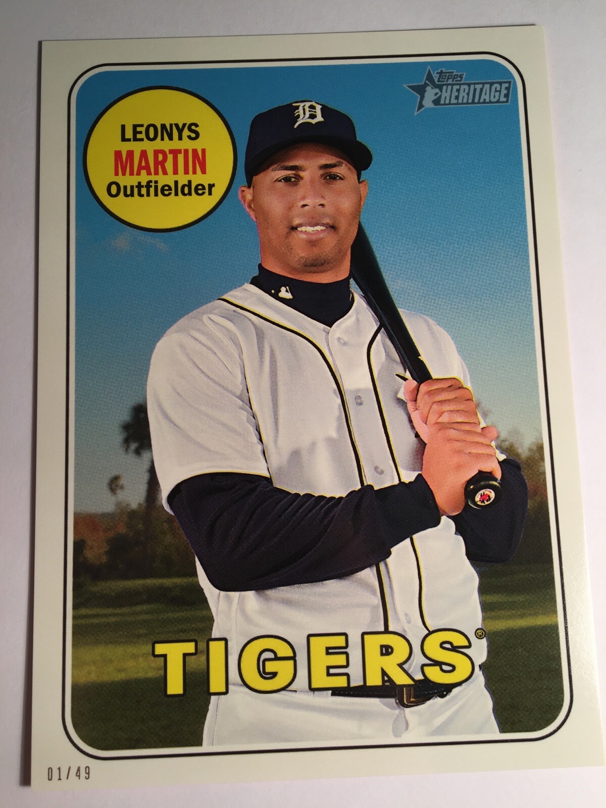 2018 Topps Heritage High Number Jumbo 5x7 Leonys Martin Tigers 550 01/ ...