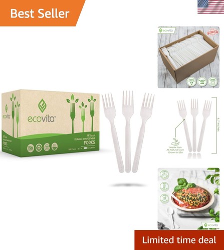 Sustainable 7-Inch Disposable Forks - 500 Count Eco-Friendly Corn-Based ...