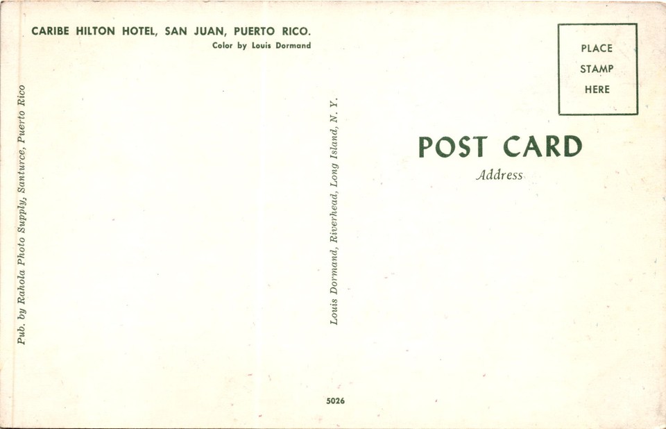 Vintage Postcard: Caribe Hilton Hotel, San Juan, Puerto Rico | eBay