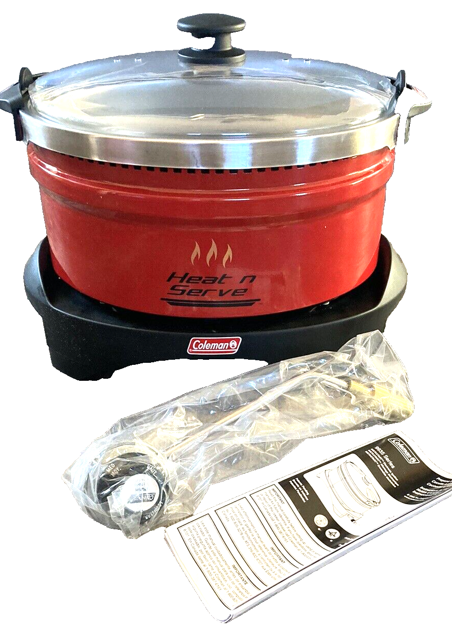 Coleman Road Trip Heat N' Serve Propane 6 Quart Slow Cooker Red Black ...