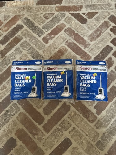 LOT OF THREE - Singer Simon Vacuum Cleaner Bags Style SSB-1 Pack Of 3 ...