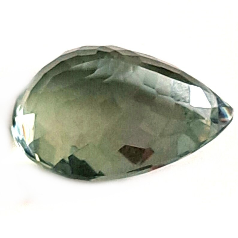 19.40Cts Natural Green Amethyst Stone 21 x 15.6mm Pear Cut AAA Natural ...