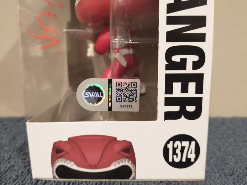 Funko Pop! Power Rangers Red Ranger #1374 DJ Rivers SWAU Authenticated ...