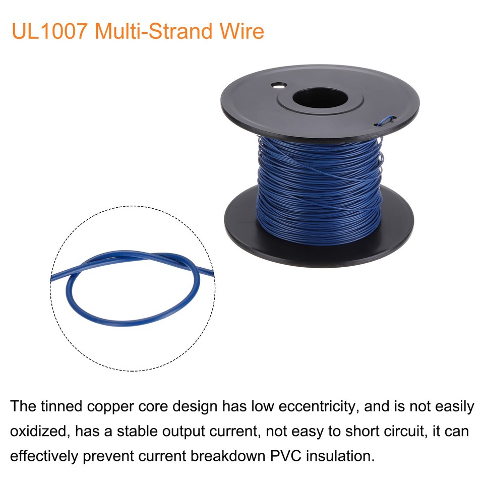 30AWG Gauge Stranded Hook-Up Wire PVC Tinned Copper Wire Spool 50m ...