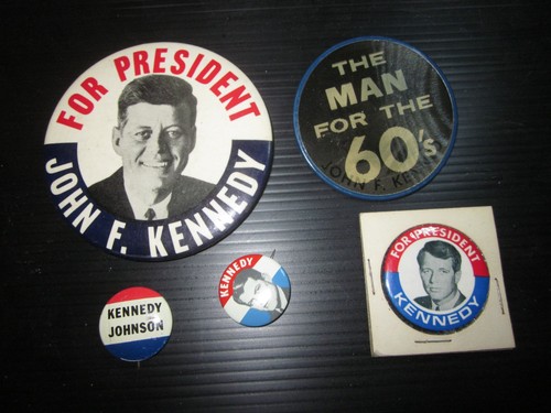 LOT OF 5 JOHN ROBERT TED KENNEDY CAMPAIGN PINS | eBay
