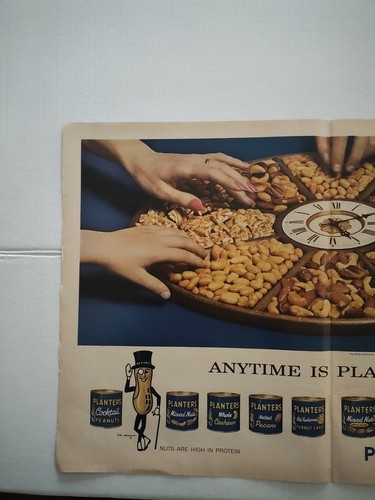 1962 Planters Peanuts Two Full Page Color Vintage Magazine Ad Nice ...
