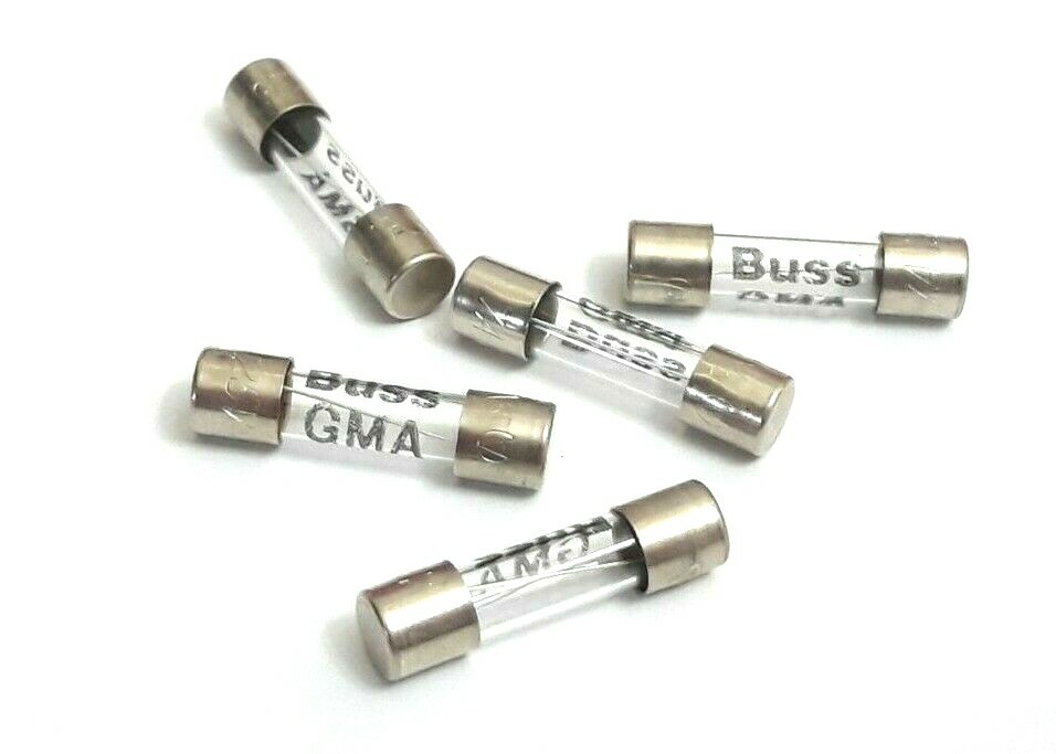 SET OF 5 EACH GMA-7A BUSS BUSSMANN FUSES 7A 125V 5mm x 20mm FAST BLOW ...