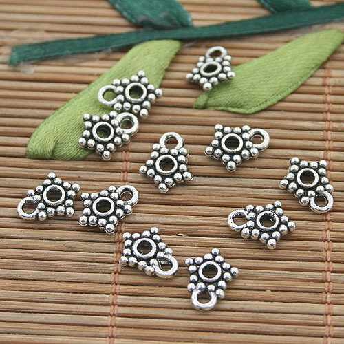 50pcs 10*8mm Dark Silver Tone 2sided Star Charms H3165 | eBay