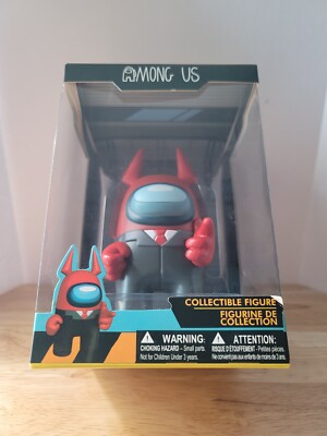 Among Us Red Crew Mate with Devil Horns and Suit Collectible Action ...